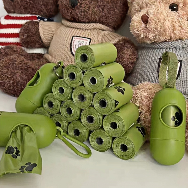 (5 rolls free capsules) Thick model dog poop bag cat poop bag fragrant ...