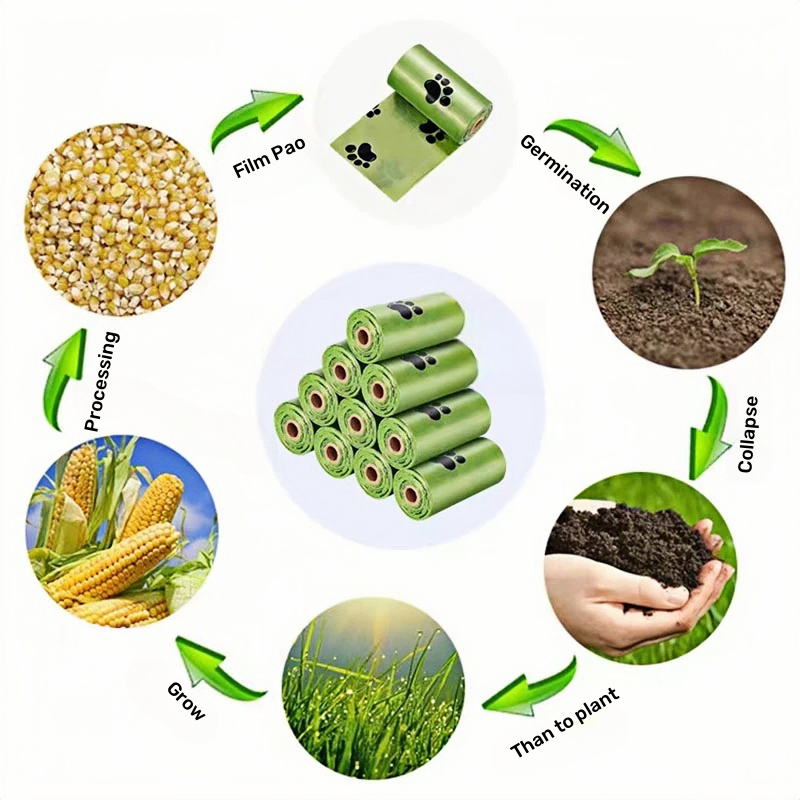 (20 rolls free capsules) Thick model dog poop bag cat poop bag fragrant ...