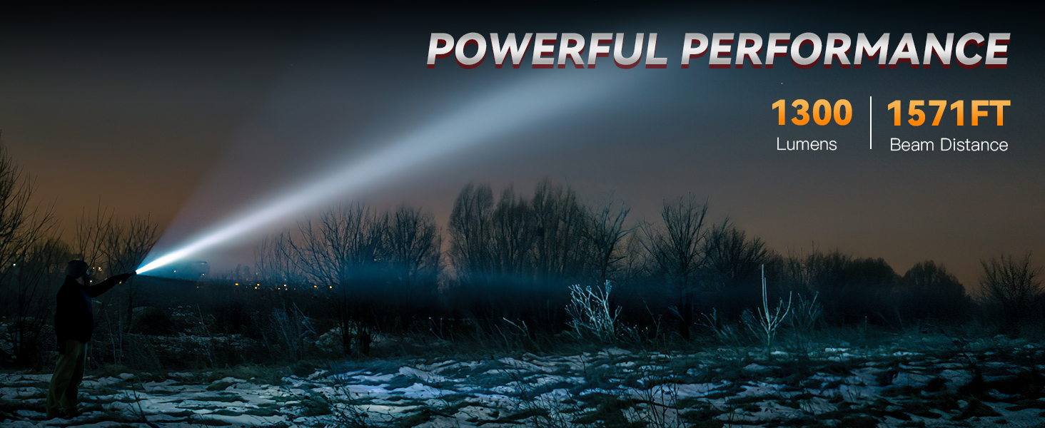 Sofirn SK1 Tactical Flashlight, 1300 Lumens, IP68 Waterproof, Long Throw, Rechargeable, EDC ...