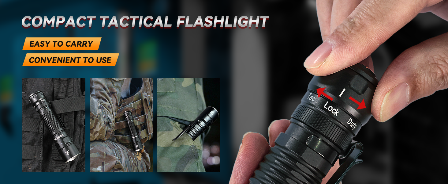 Sofirn SK1 Tactical Flashlight, 1300 Lumens, IP68 Waterproof, Long Throw, Rechargeable, EDC ...