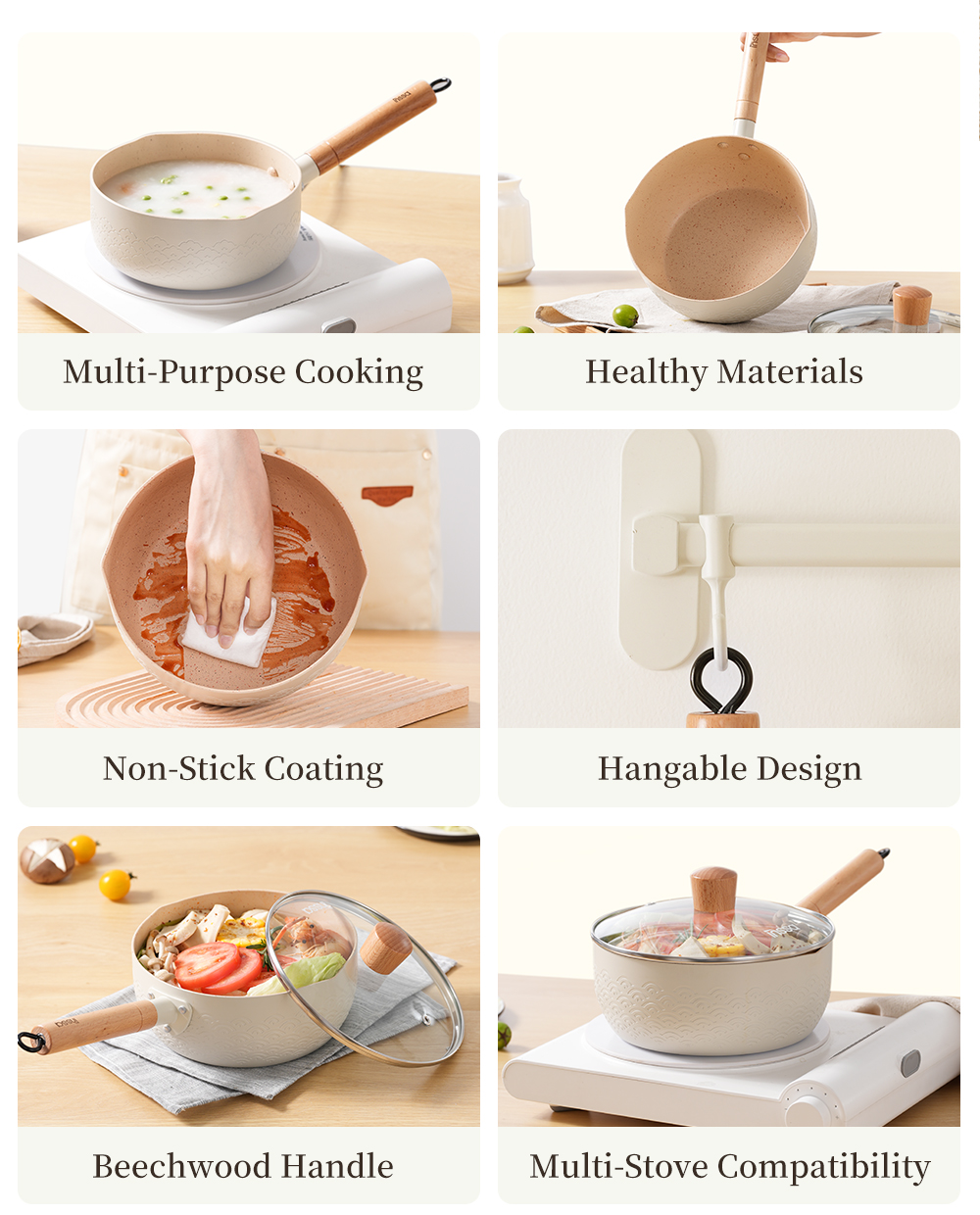 Simplus INSSA 18/20cm Yukihira Saucepan | Butter Biscuit Series ...