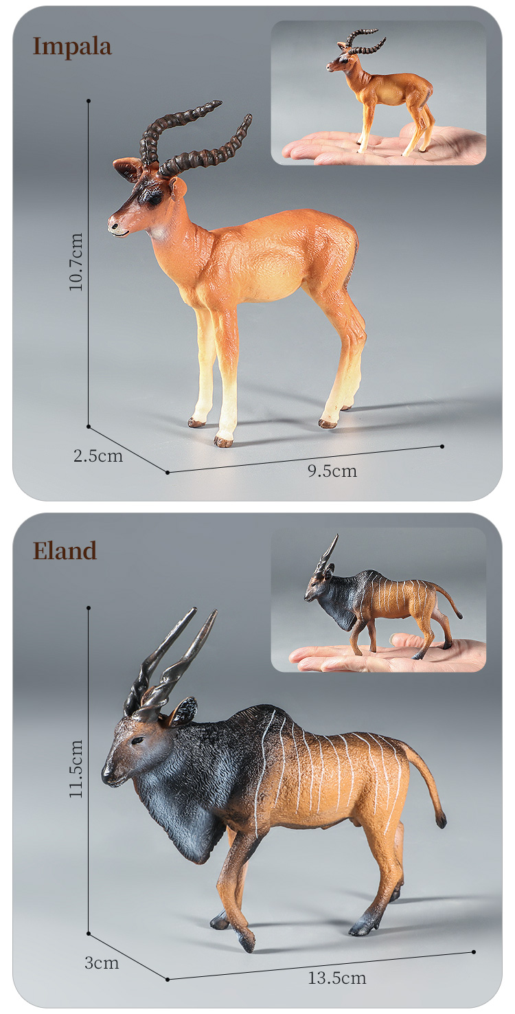 Wildlife Solid Simulation African Jungle Animals Toy Antelopes Figure ...