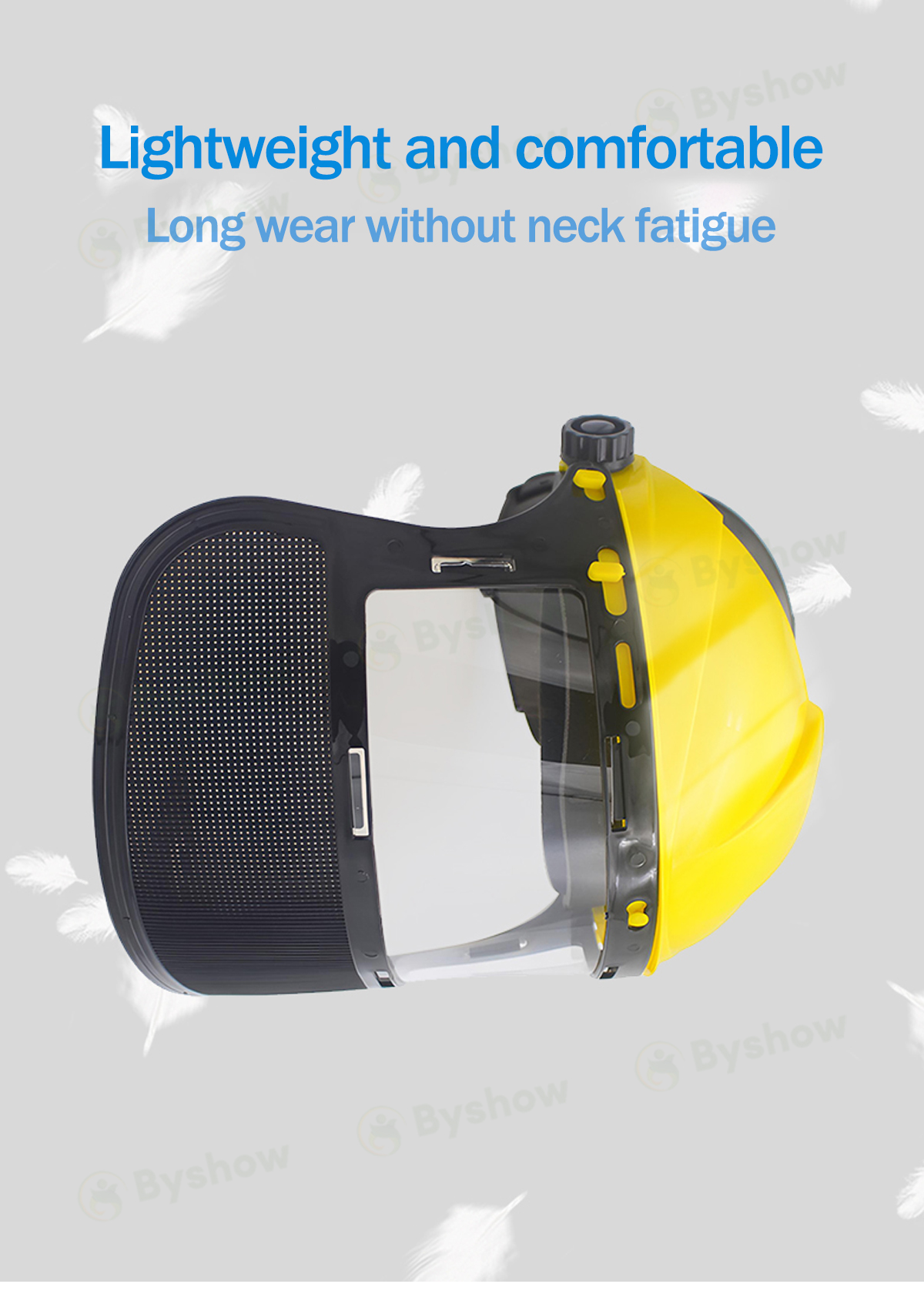 【Byshow】Full Face Mesh Safety Helmet Lawn Mower Protective Mask with ...