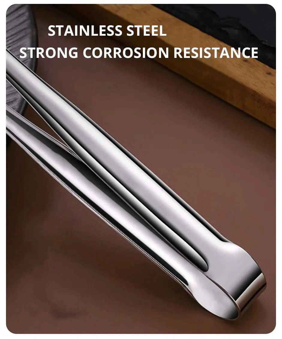 1Pc Stainless Steel Barbecue Clip Grill Tongs Meat Cooking Utensils BBQ ...