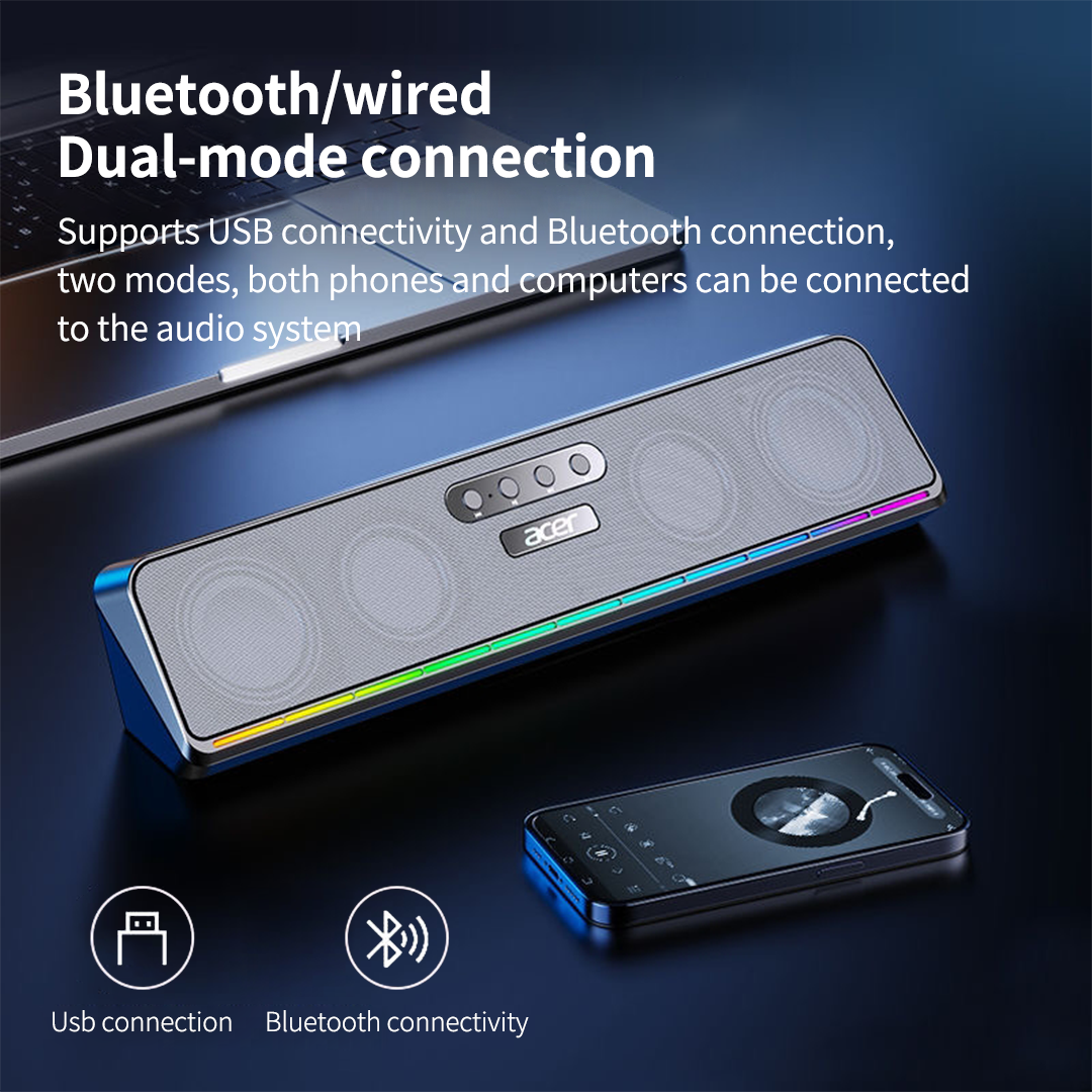 Acer Bluetooth Speaker OSK120 For Computer Wired/Wireless Dual Modes ...