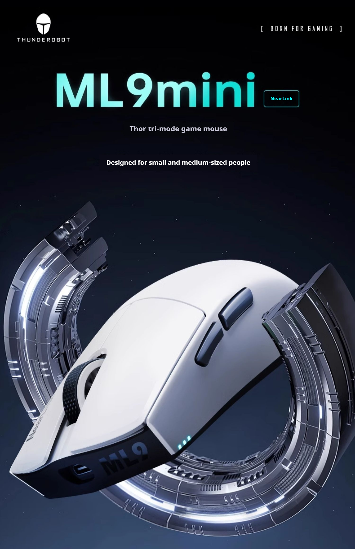 THUNDEROBOT ML9 MINI Wireless Mouse PAW3950Pro 59g Lightweight Three Mode 8K Game Mouse | Shopee ...