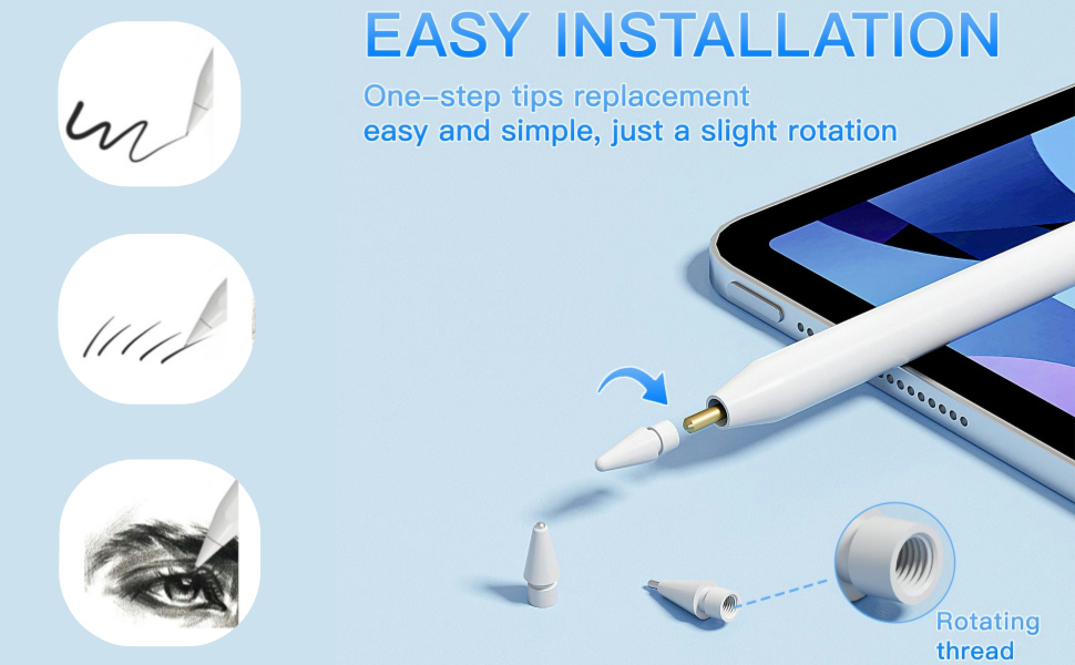 6Pcs/Set Nib for Apple Pencil Tip Replacement for 1st 2nd Generation ...