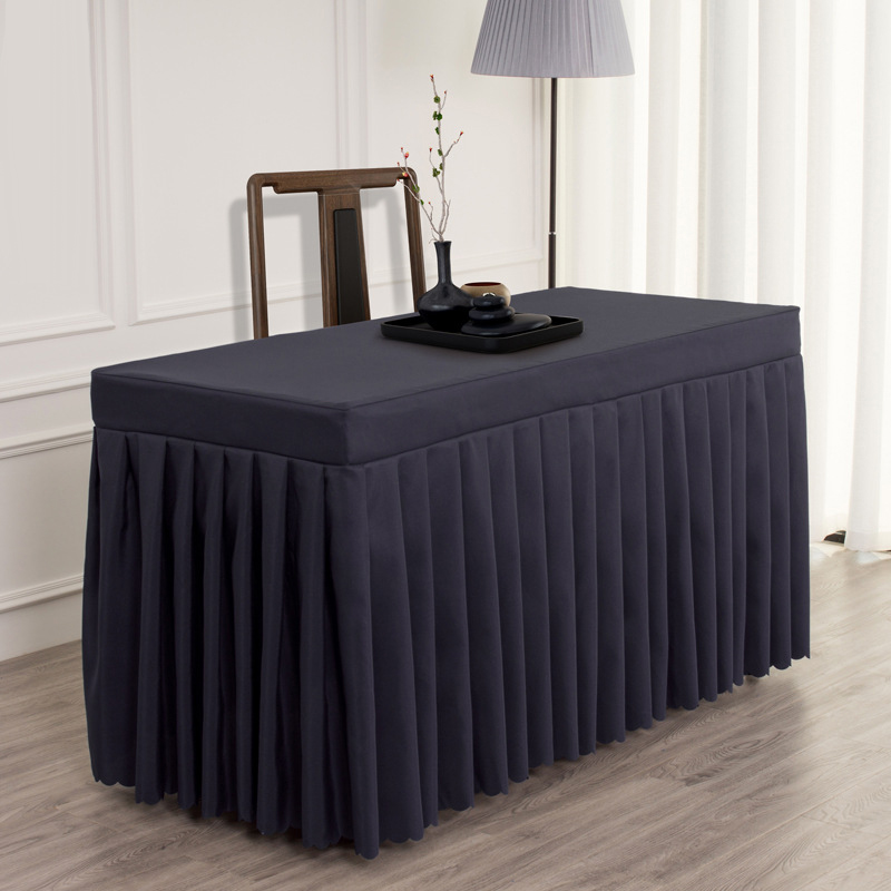 5Ft Folding Table Skirting Rectangular Conference Table Cloth Cover ...