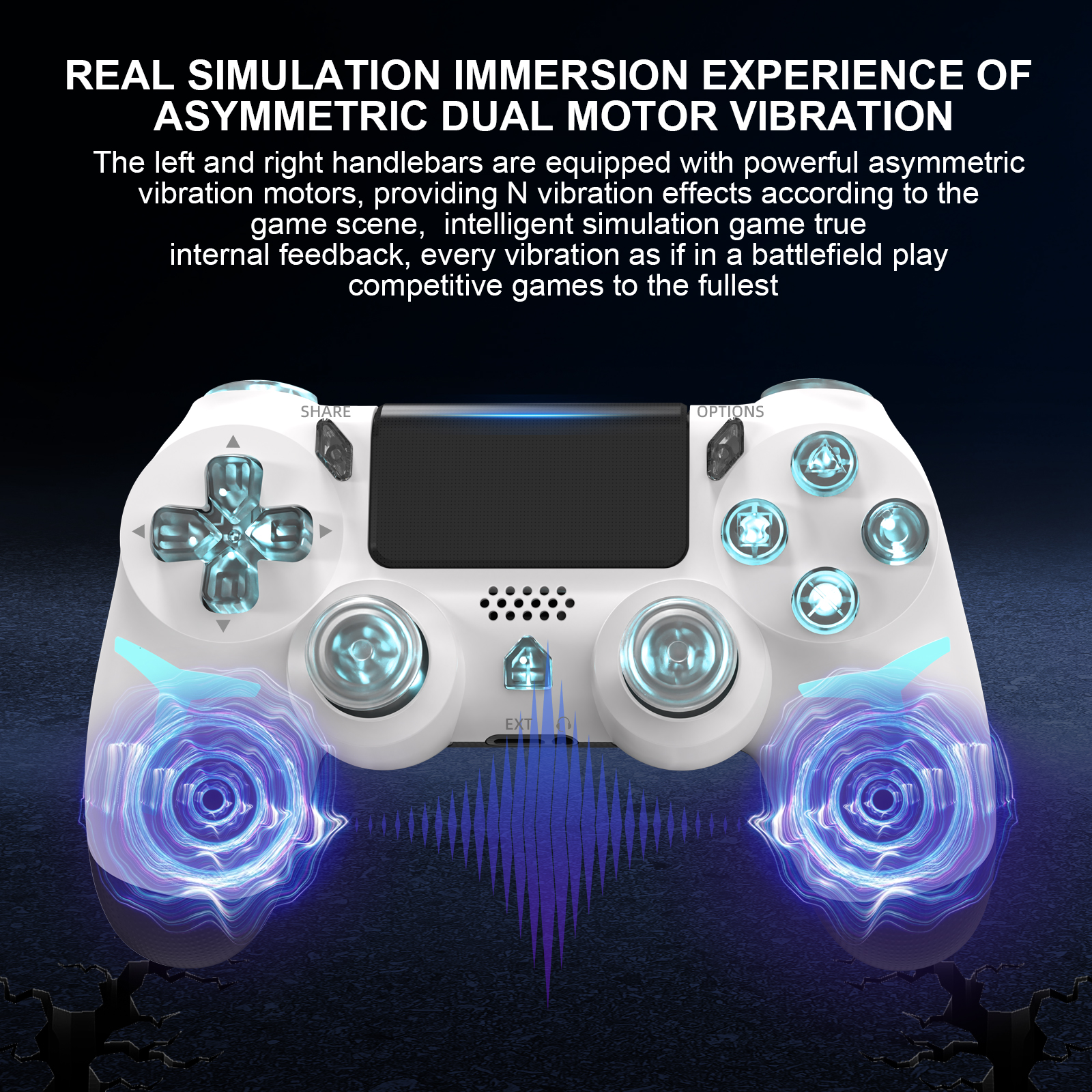 RGB Light Wireless Gamepad Bluetooth Controller For PS4 PS3 Console ...