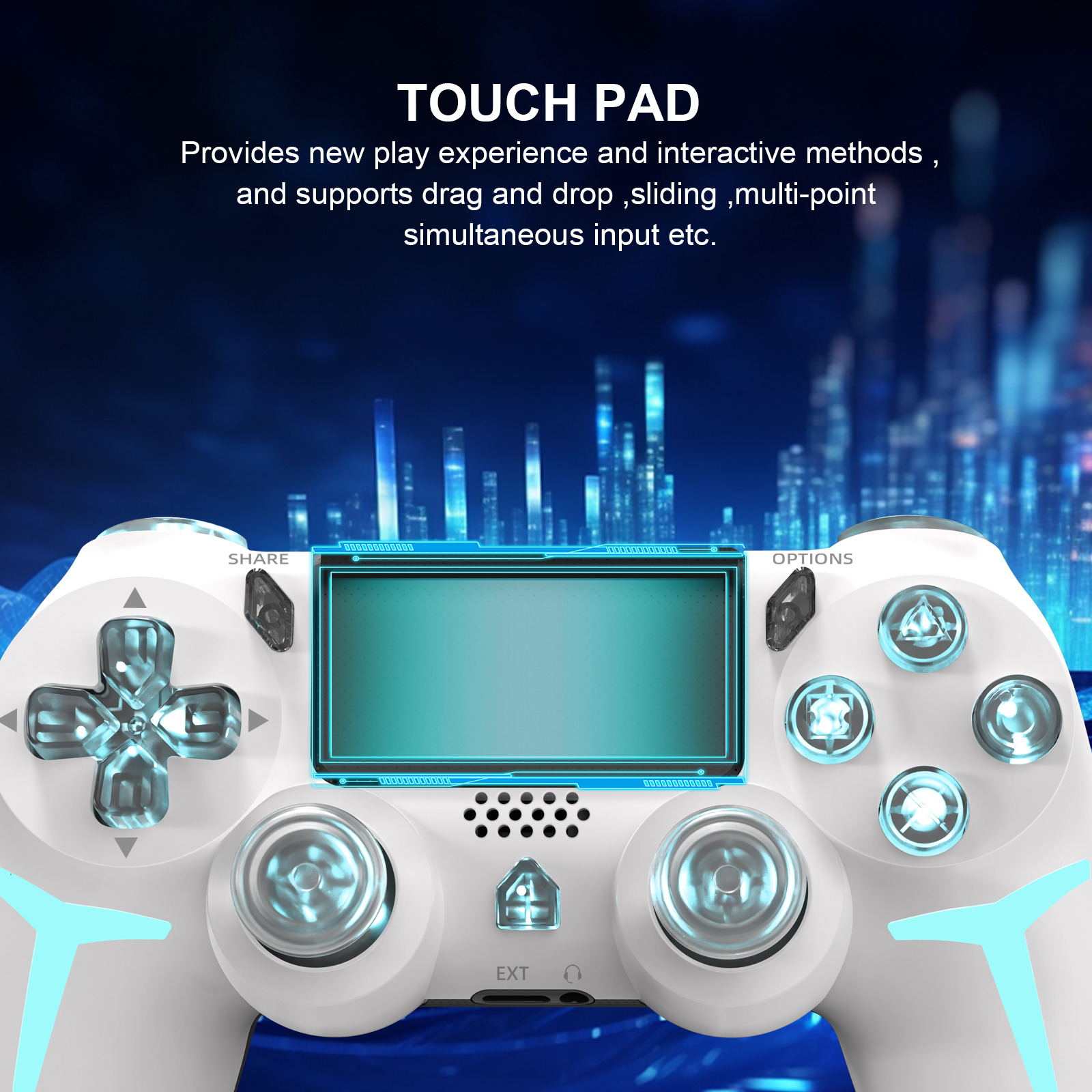 RGB Light Wireless Gamepad Bluetooth Controller For PS4 PS3 Console ...