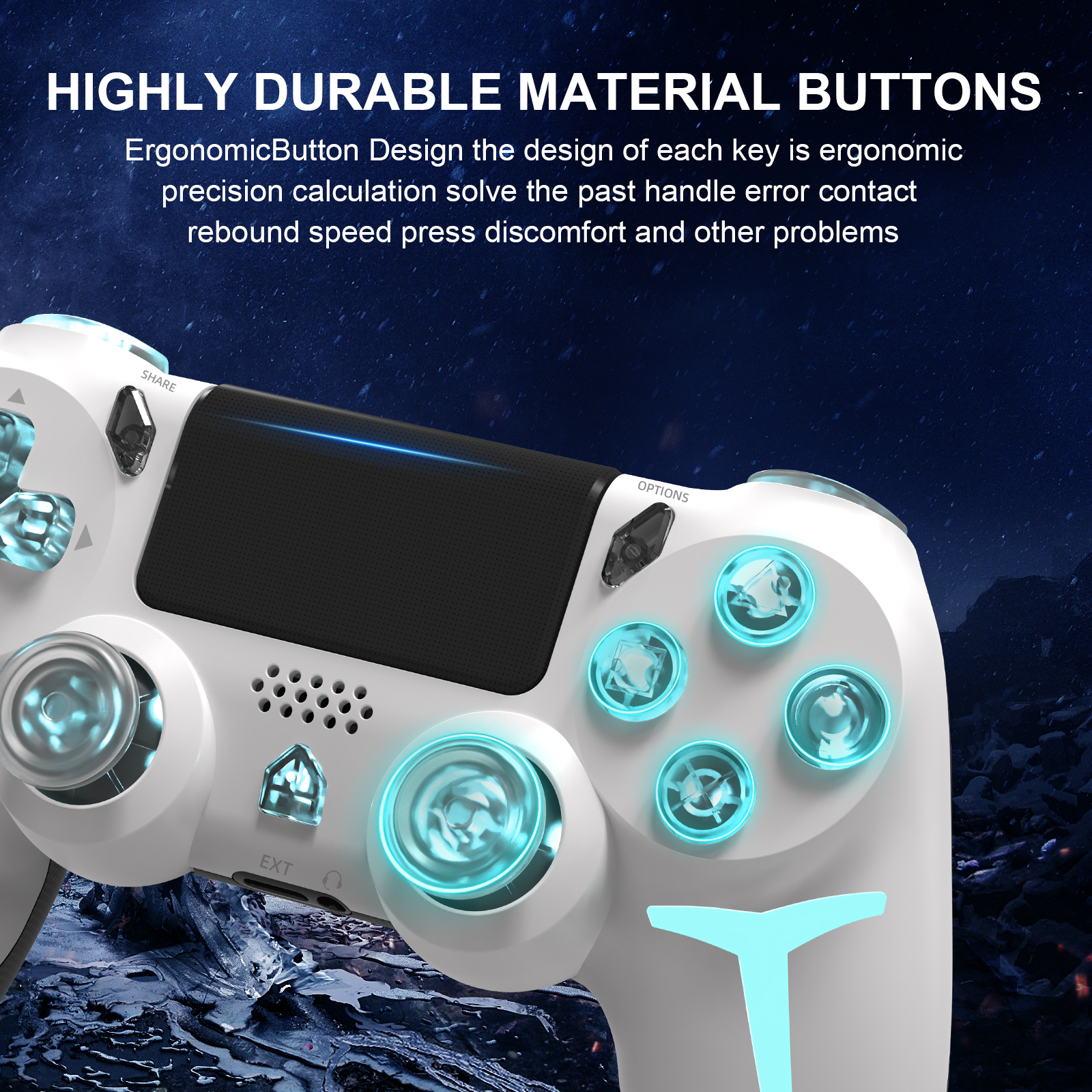 RGB Light Wireless Gamepad Bluetooth Controller For PS4 PS3 Console ...