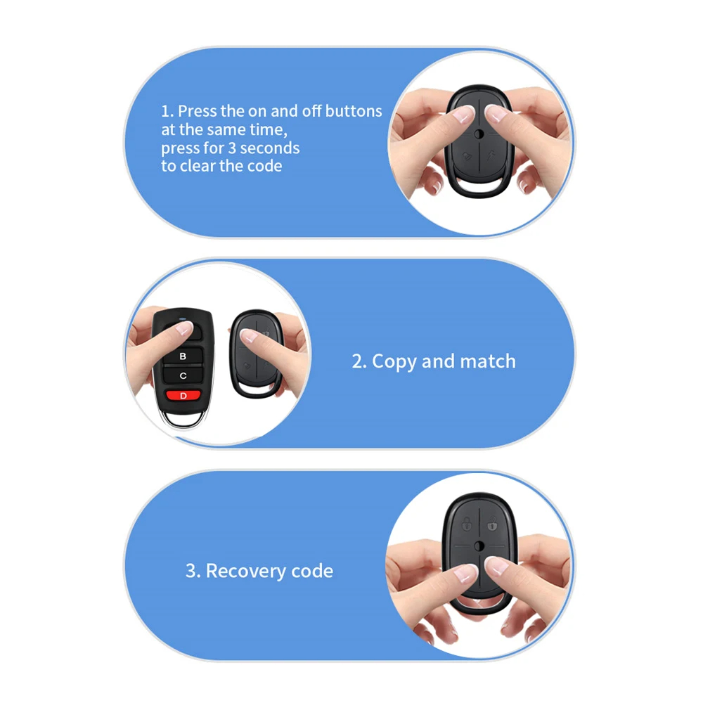 Universal 433Mhz Remote Control 4 Channe Garage Gate Door Opener Remote ...