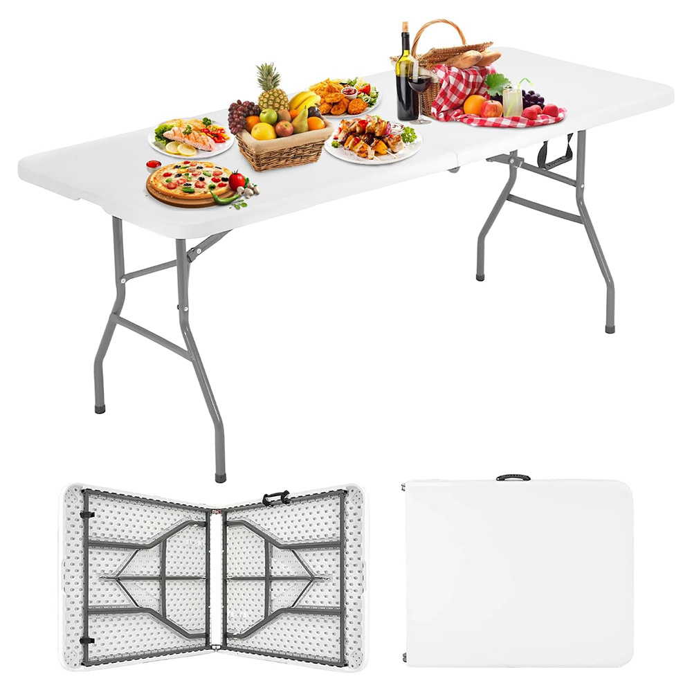 180CM 6Ft Foldable Banquet Table Event Catering Hall Buffet Heavy Duty ...