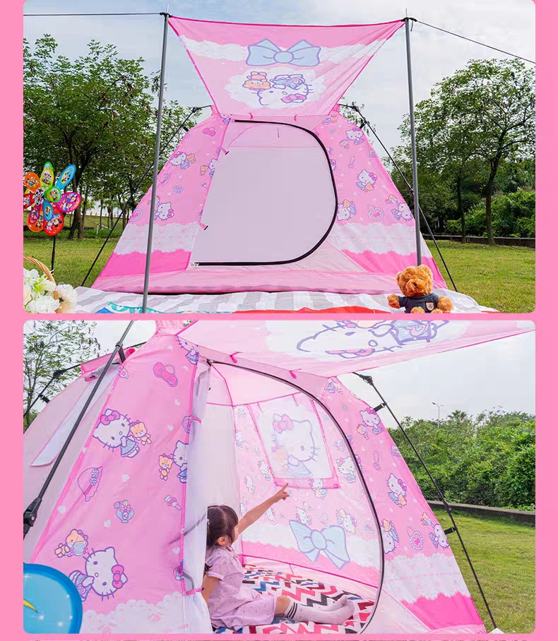Sanrio Hello Kitty Pink Camping Tent Outdoor Waterproof Sun Shelter ...
