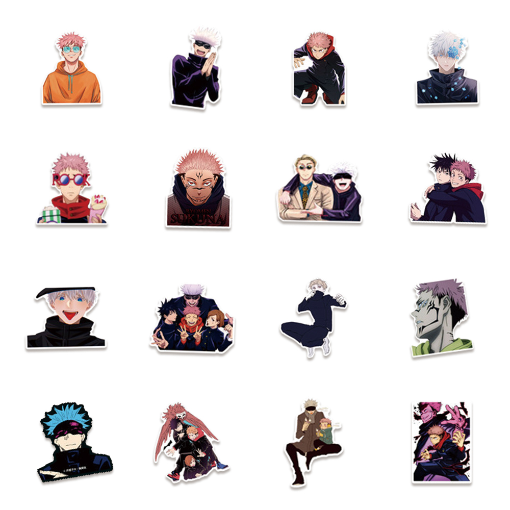 MUYA 50pcs Jujutsu Kaisen Cursed Technique Stickers Anime Battle Decals ...
