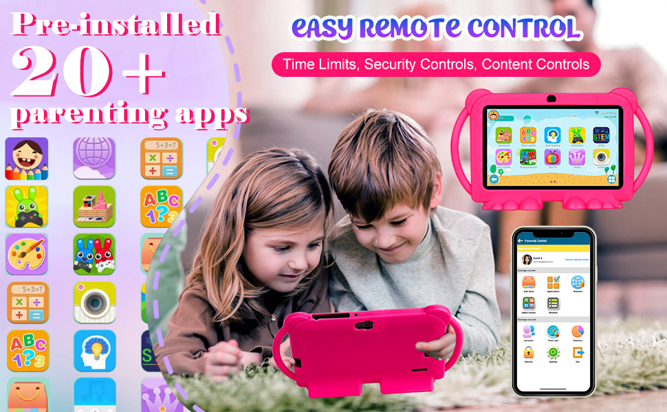 NUMVIBE 7inch Kids Tablet 8GB+128GB Eye Protection Parental Control ...