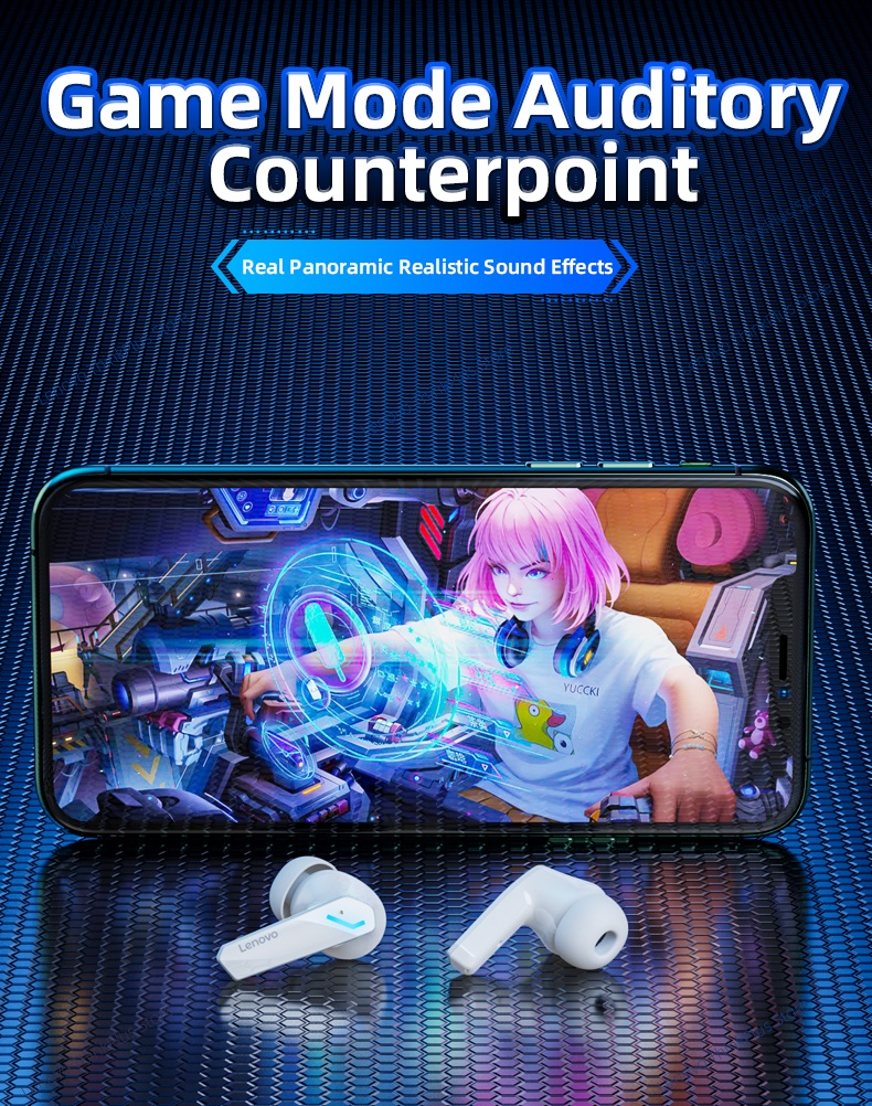 Lenovo GM2 Pro Earphone Bluetooth 5.3 Earbuds Low Latency Headphones HD ...