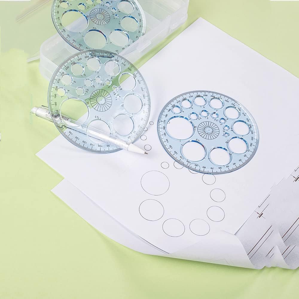 2 Packs Multifunctional Round Circles Drawing Tool Stencil Template, 1 ...