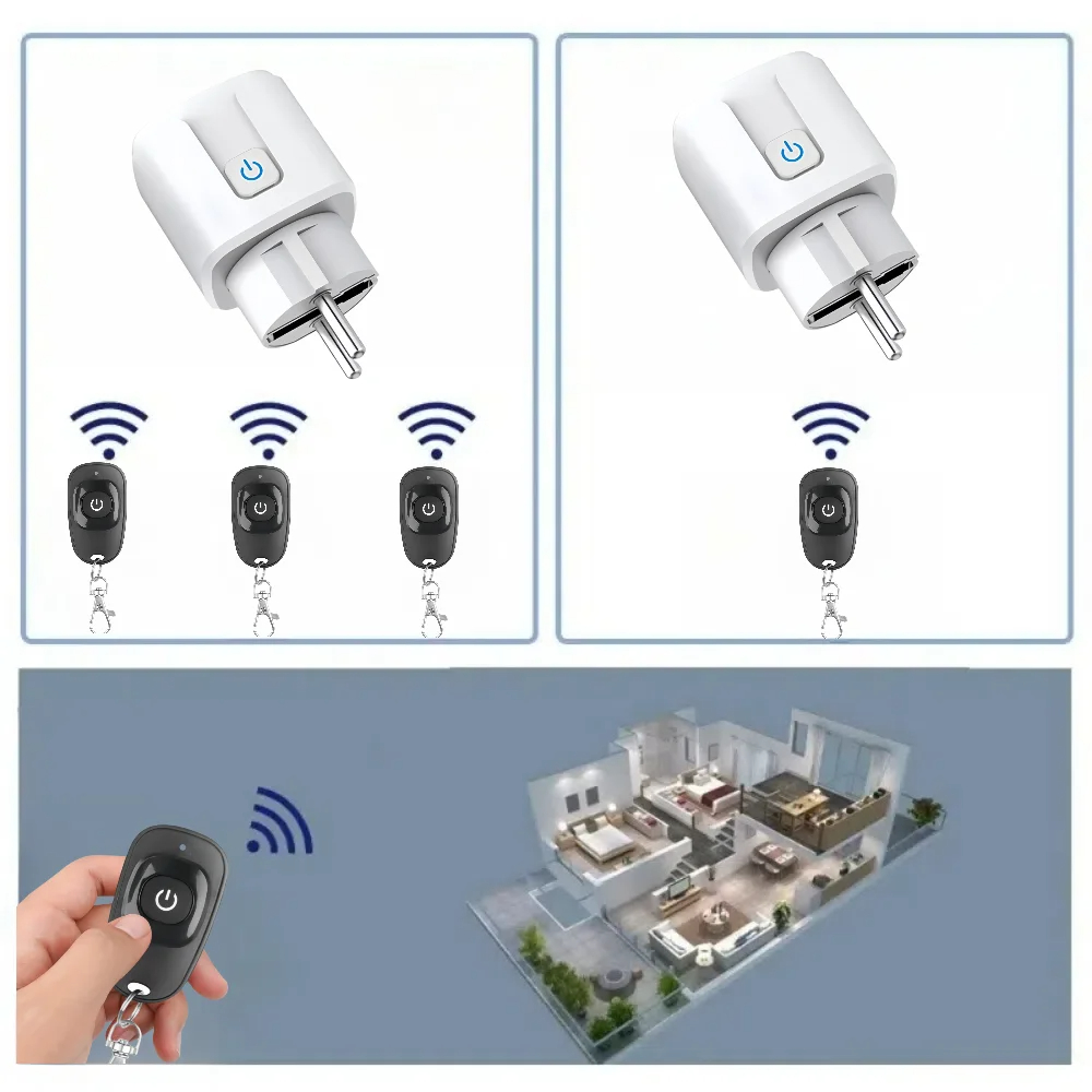 RF 220V 16A Electrical Socket 433MHz Wireless Remote Control Plug 3000W ...