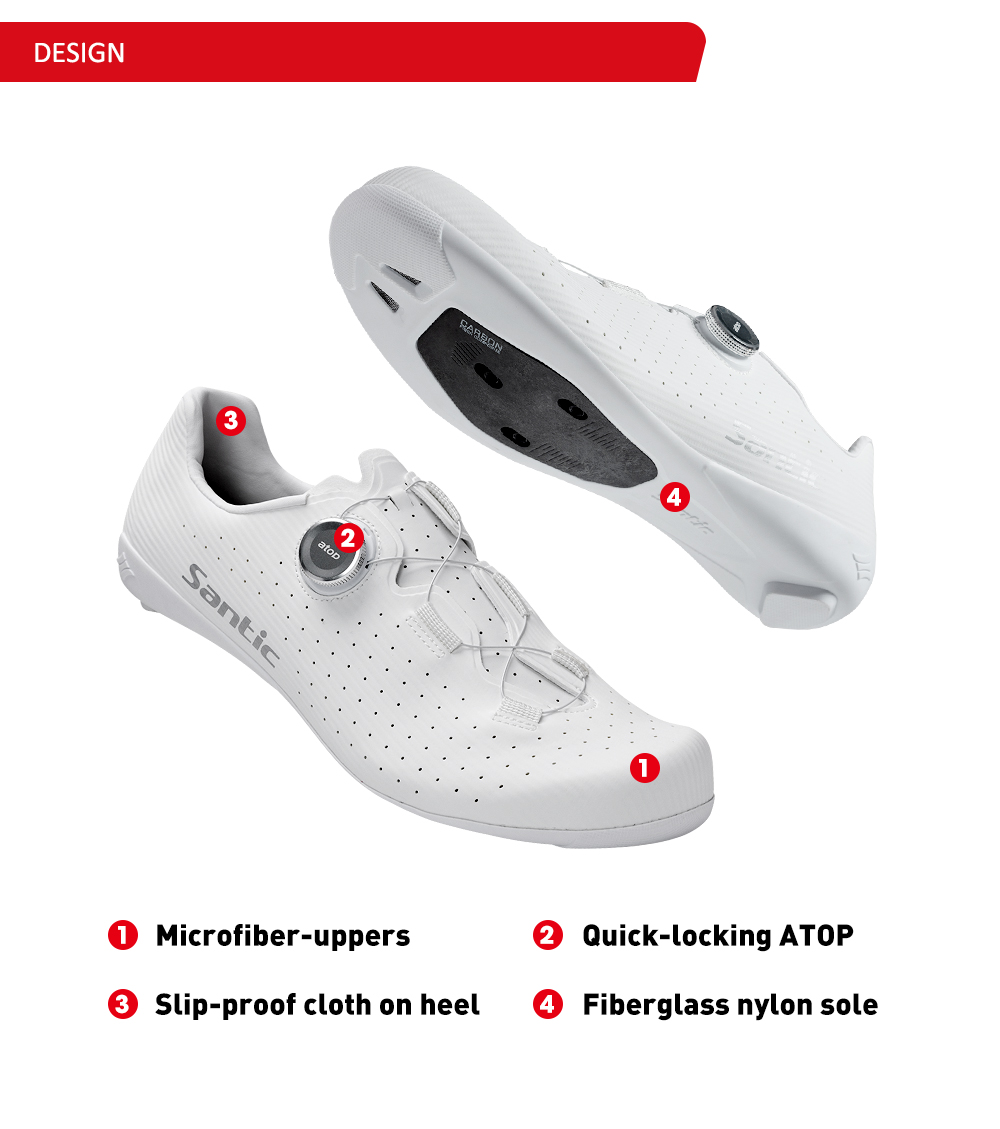 Santic Cycling Shoes Men Carbon Fiber Outsole Road Bike Shoes Women ...