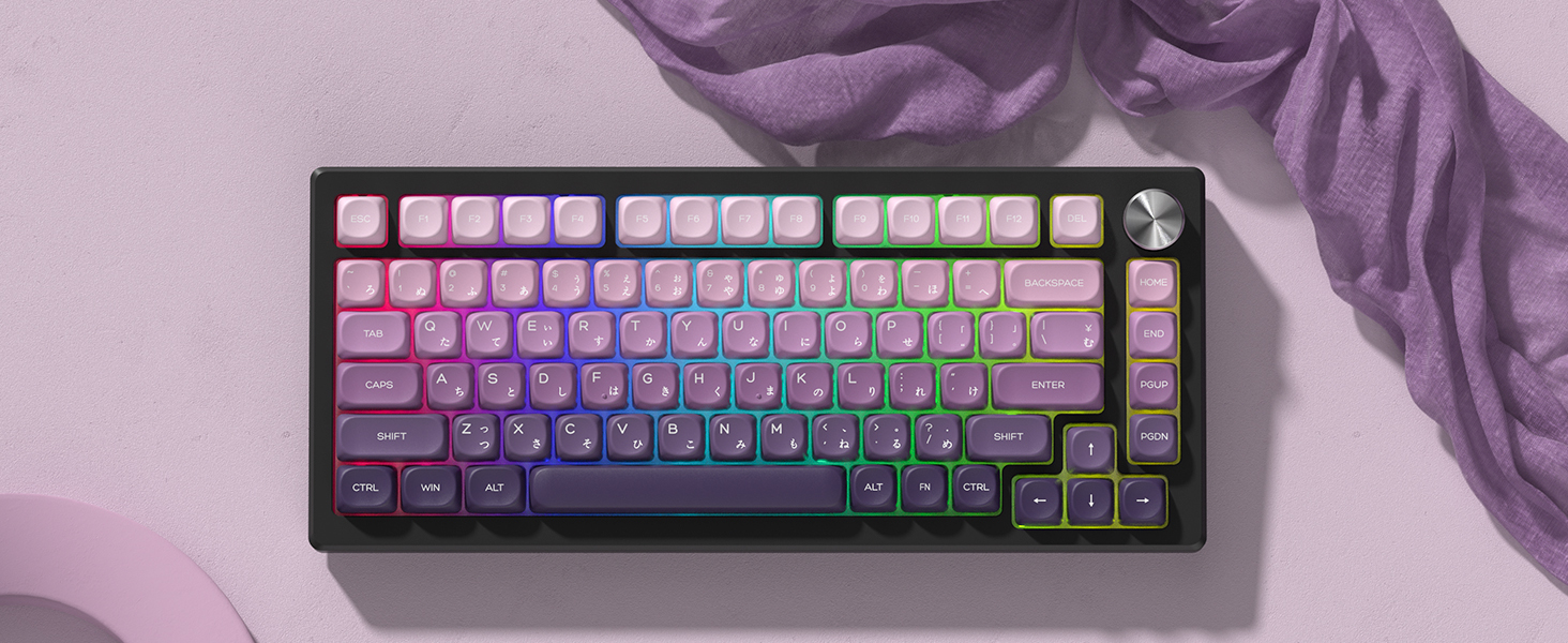 Womier Gradient Purple Dye-Sublimation 134 Keys MOA Japanese PBT ...
