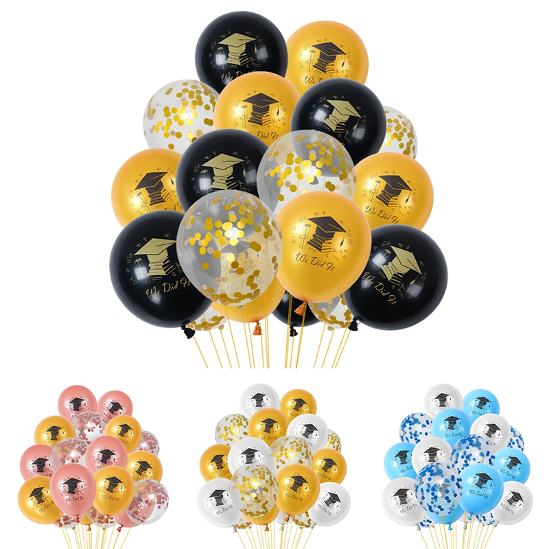 Matte Black Gold Graduation Balloon Congrats Grad Class Of 2025 ...