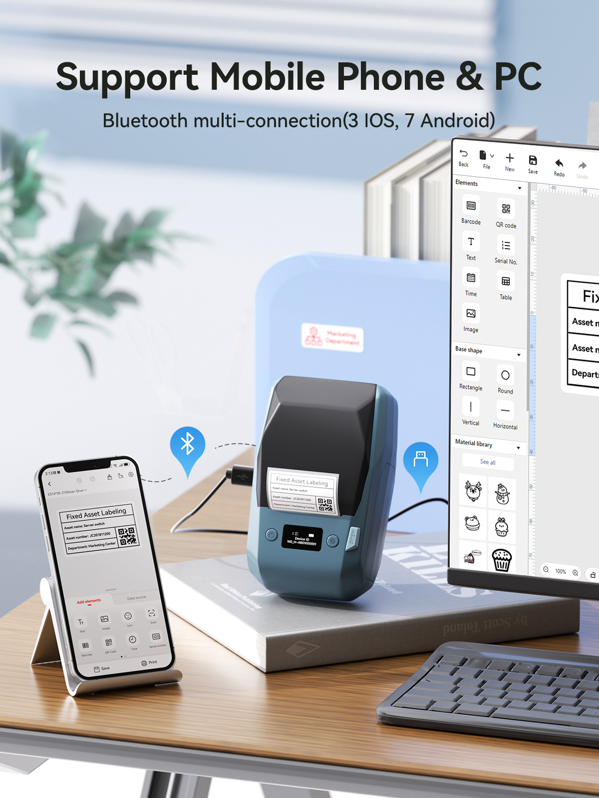 Niimbot M2 Thermal Transfer Label Printer Intelligent Label Maker ...