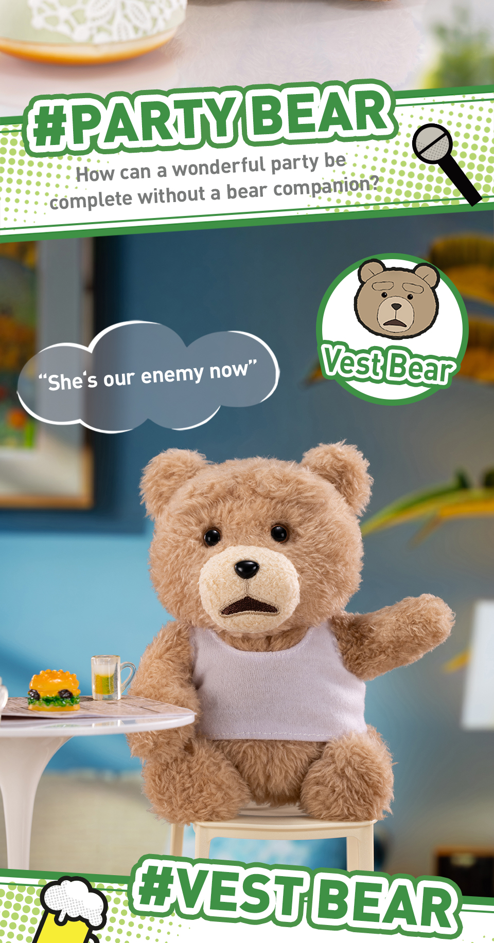 POP MART Ted2 Teddy Bear Action Plush Pendant Blind Box | Shopee Malaysia