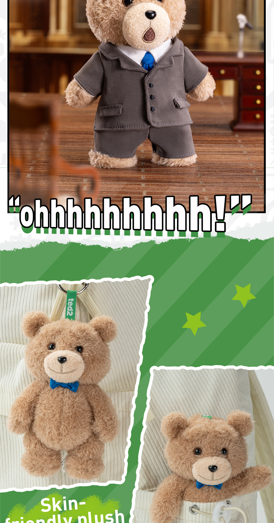 POP MART Ted2 Teddy Bear Action Plush Pendant Blind Box | Shopee Malaysia