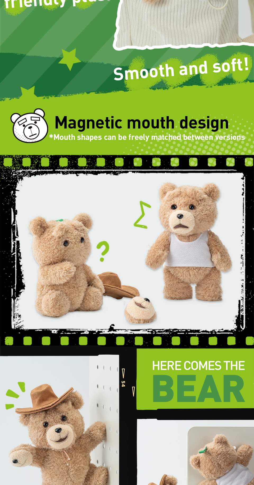 POP MART Ted2 Teddy Bear Action Plush Pendant Blind Box | Shopee Malaysia