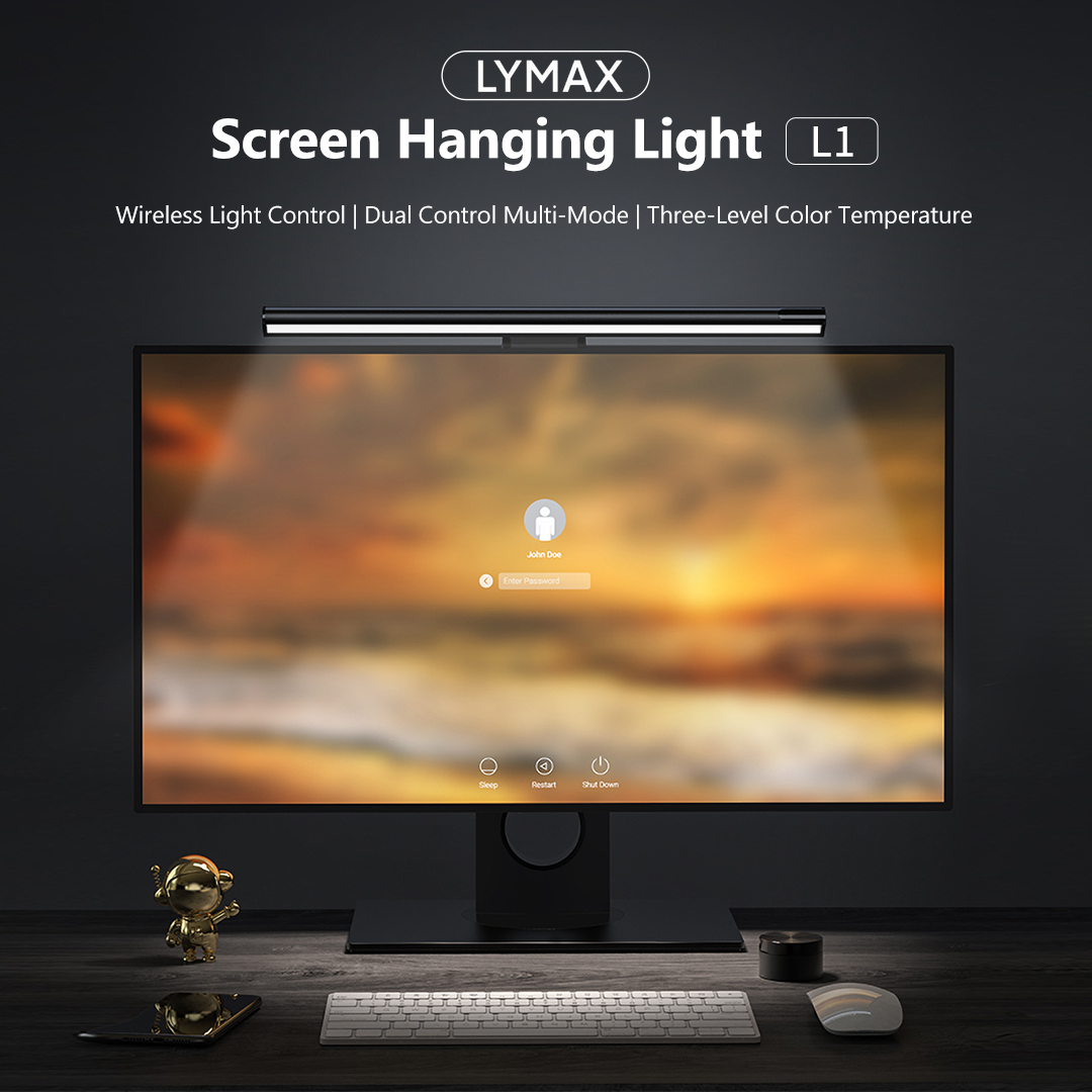 LYMAX Monitor Light Bar Computer Display USB Stepless dimming 3 colors ...