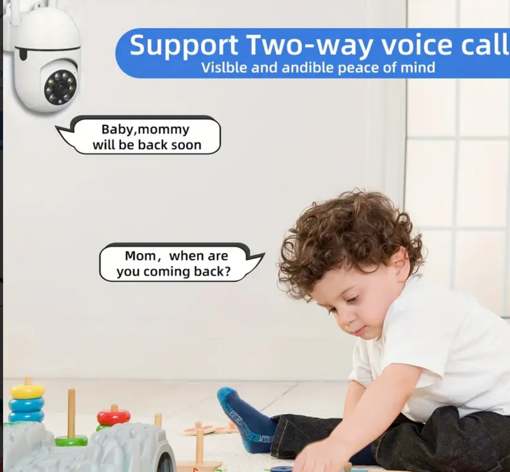 360 Degree WiFi Waterproof IP Security Camera FHD CCTV-Light Flash ...