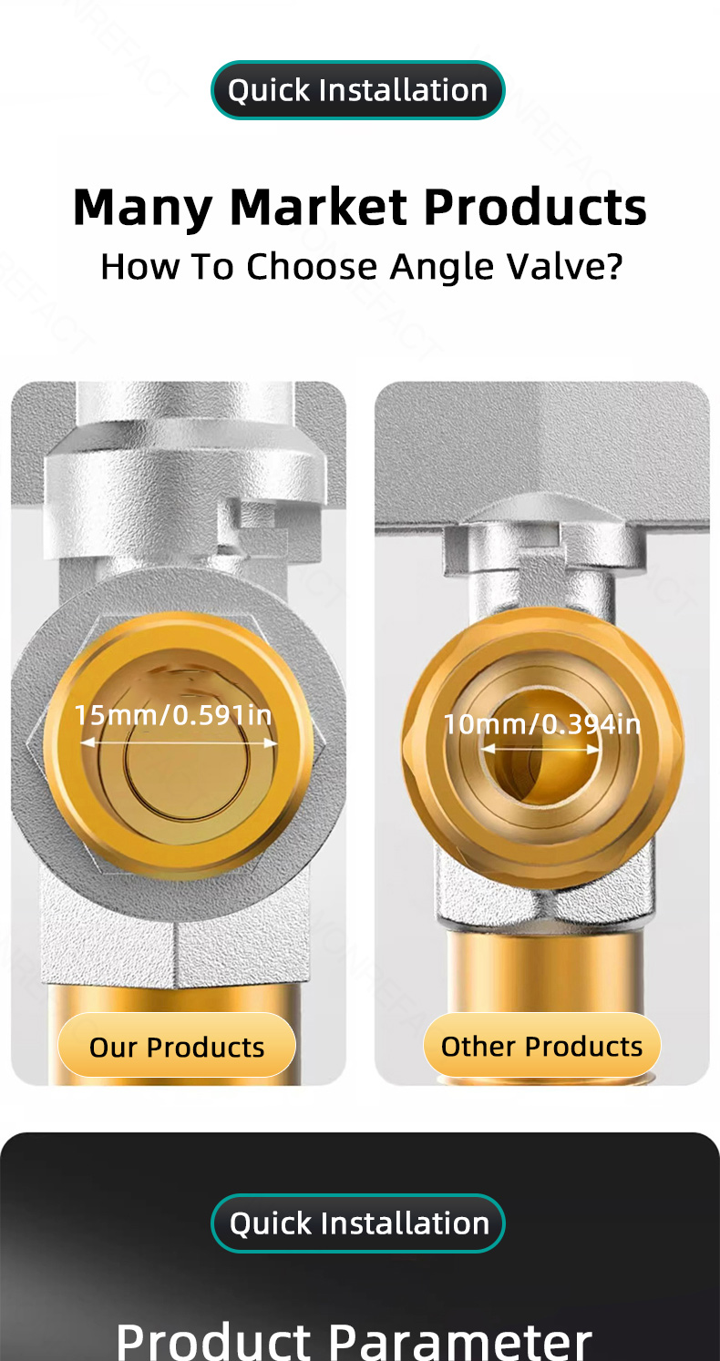 Brass Ball Valve G3/4 Bathroom Faucet Angle Valve Large Displacement ...