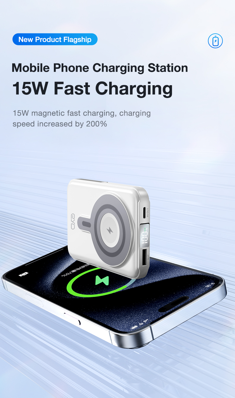 EYD JS39 Power Bank 10000mAh Mini Magnetic Wireless With stand 22.5W ...