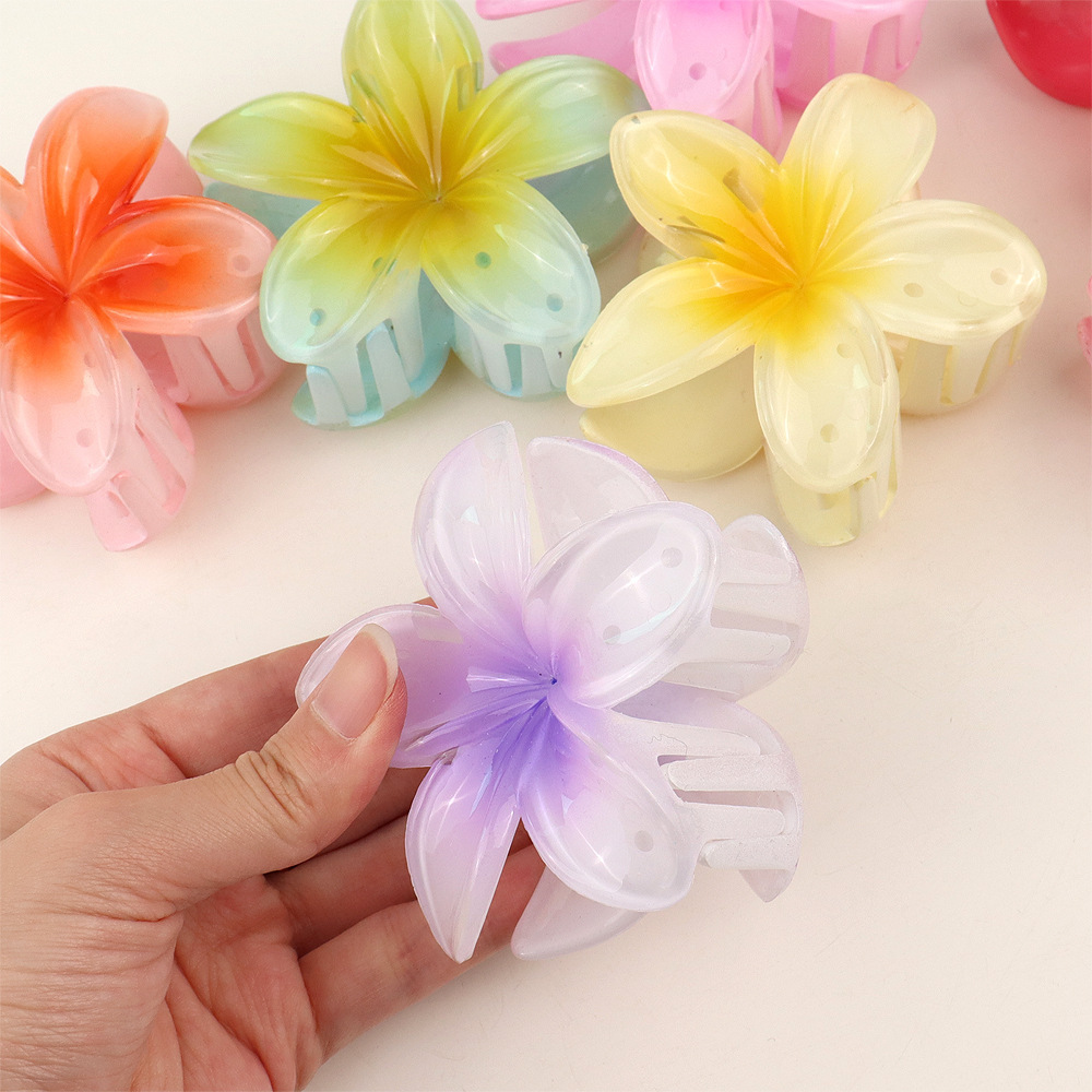 6PCS Korean Hair Clips Set: Egg Flower & Crab Claw, Sweet Gradient Hair ...