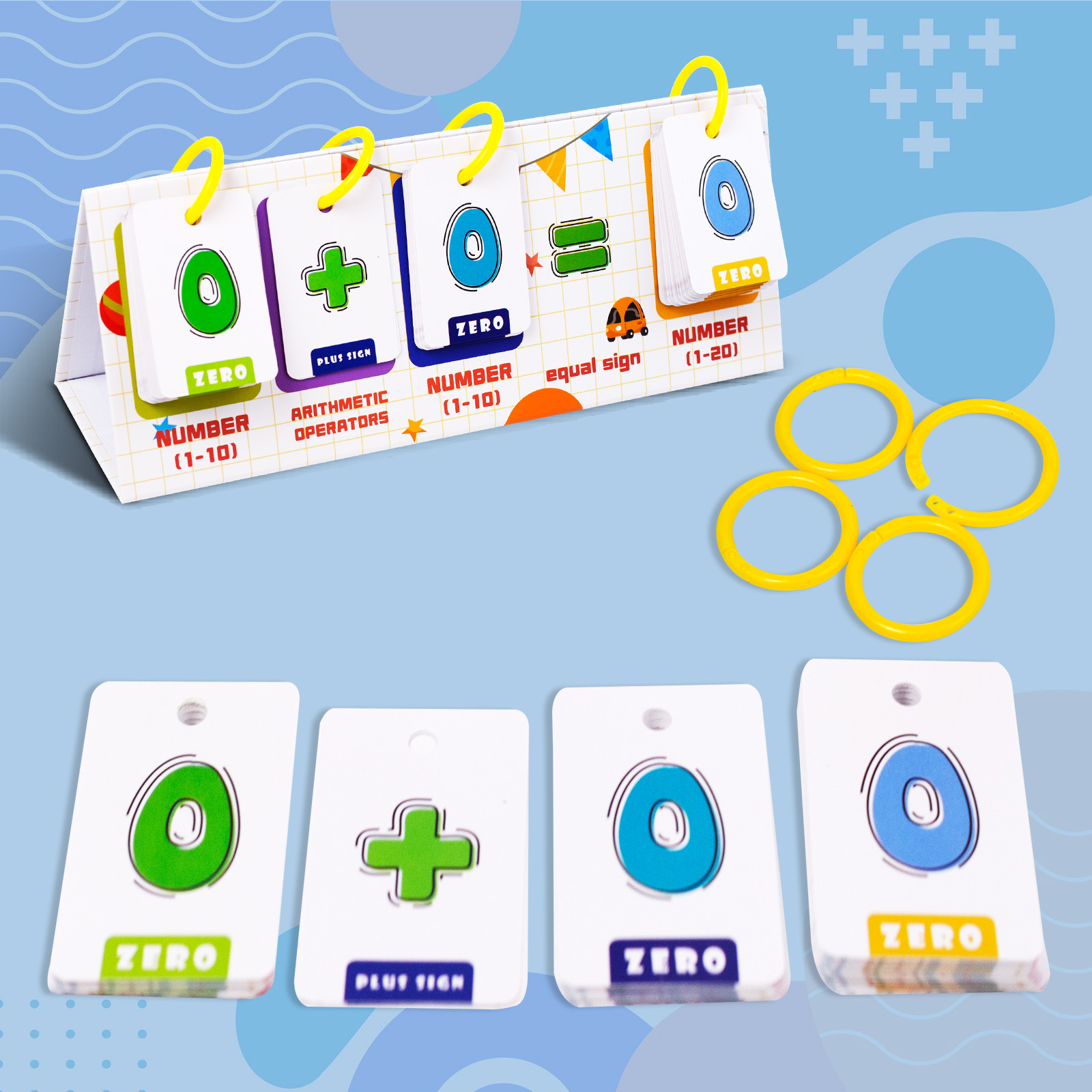 Math Flash Cards for Kids 45pcs Basic Addition and Subtraction Learning ...