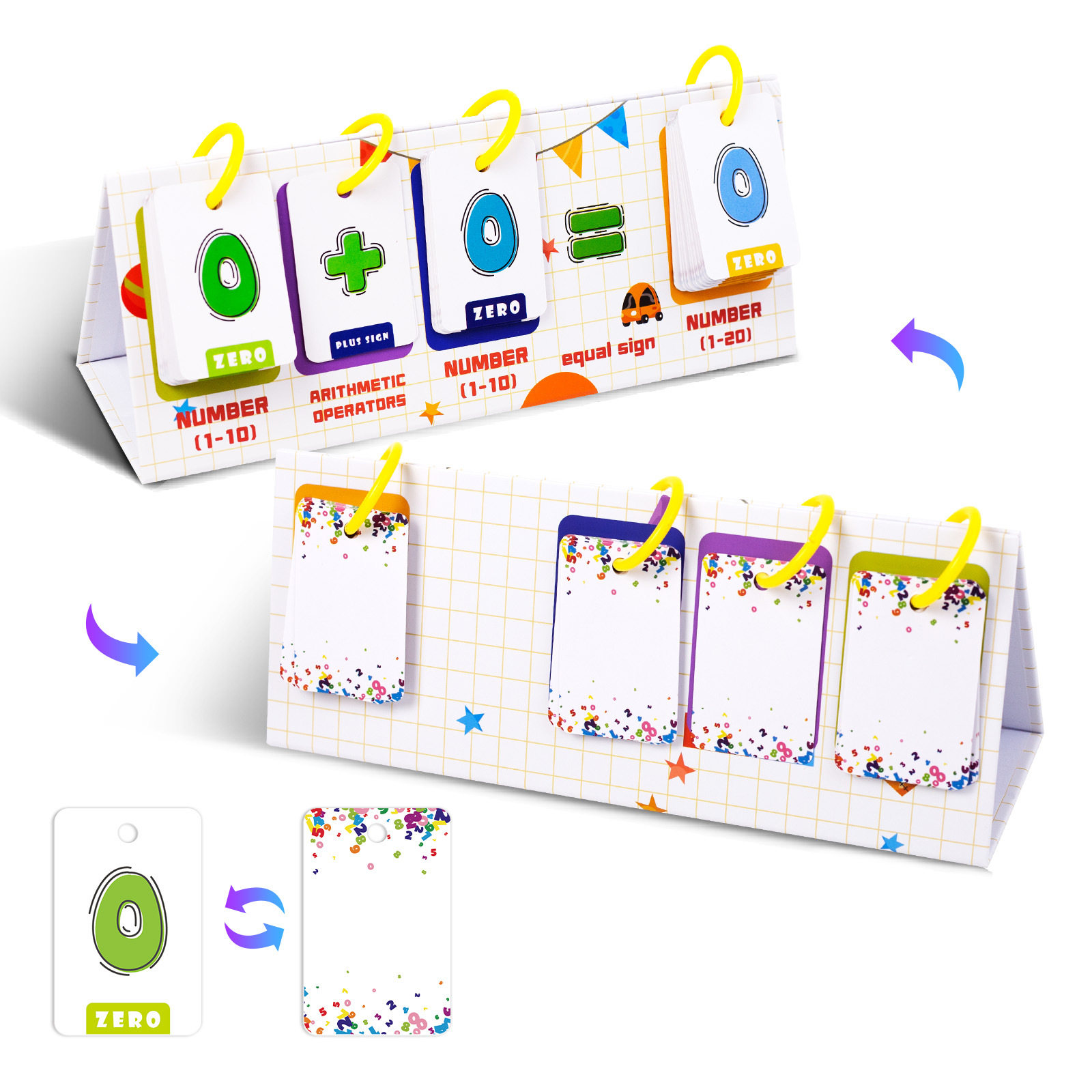 Math Flash Cards for Kids 45pcs Basic Addition and Subtraction Learning ...