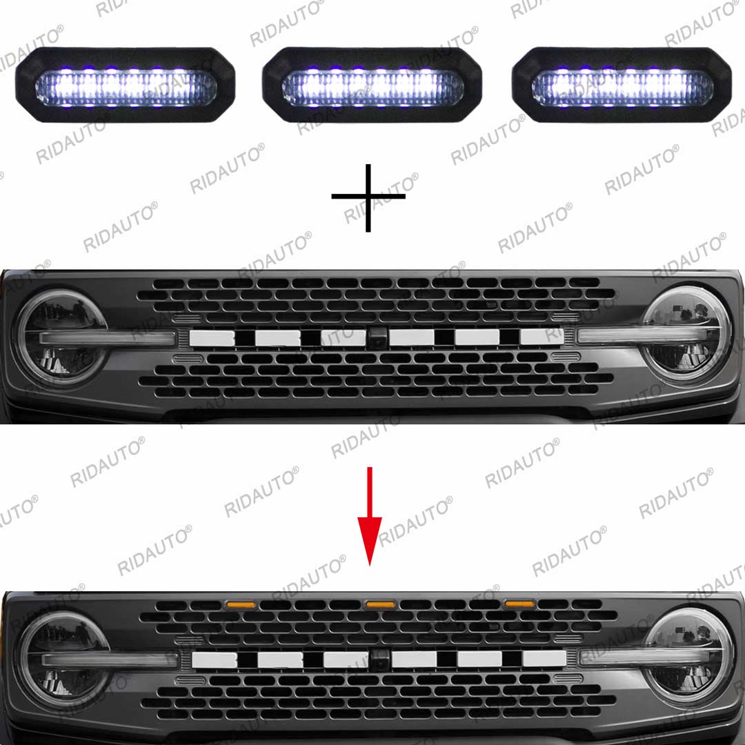 Raptor Front Grill Lights Grille LED For Ford Bronco 2021-2024 2-door ...