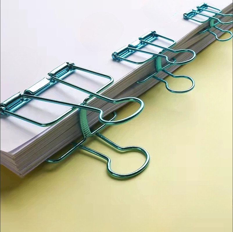 Colored metal file clip hollowed out paper clip sealing clip office ...