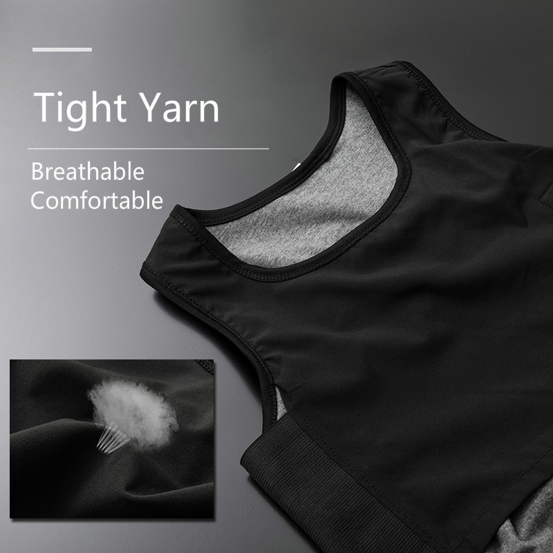 (S-6XL) Buckle Chest Binder Singlet Tank Top Tight Yarn baju melayu ...