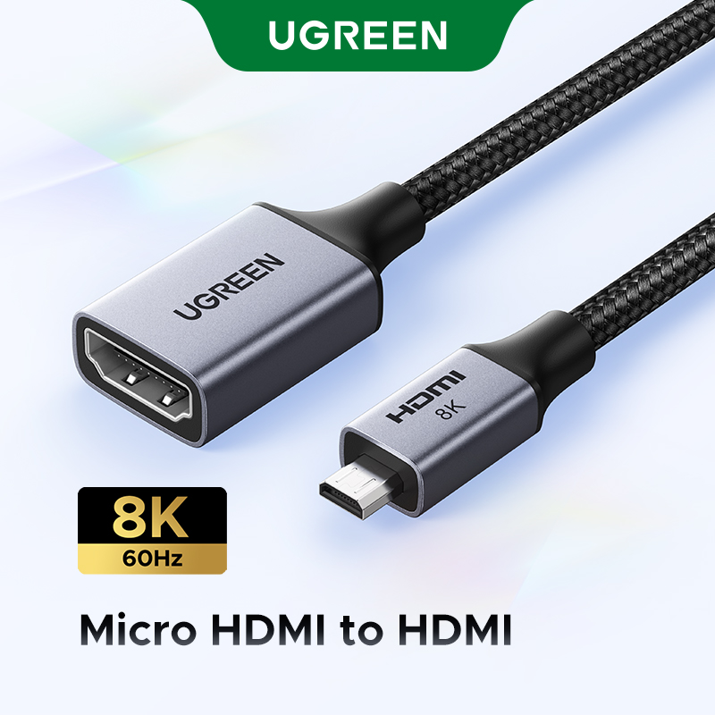 UGREEN HDR 3D 8K@60Hz Micro HDMI Nylon Braided Extension Cable for ...