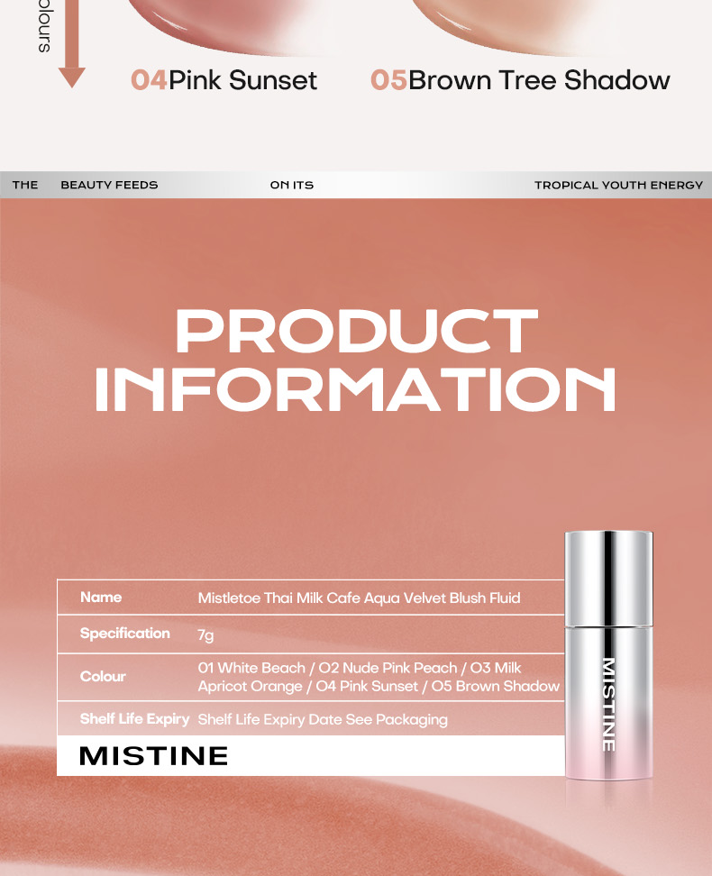 MISTINE blush Multi-Use Watery Blush Stick High pigment Long-lasting ...