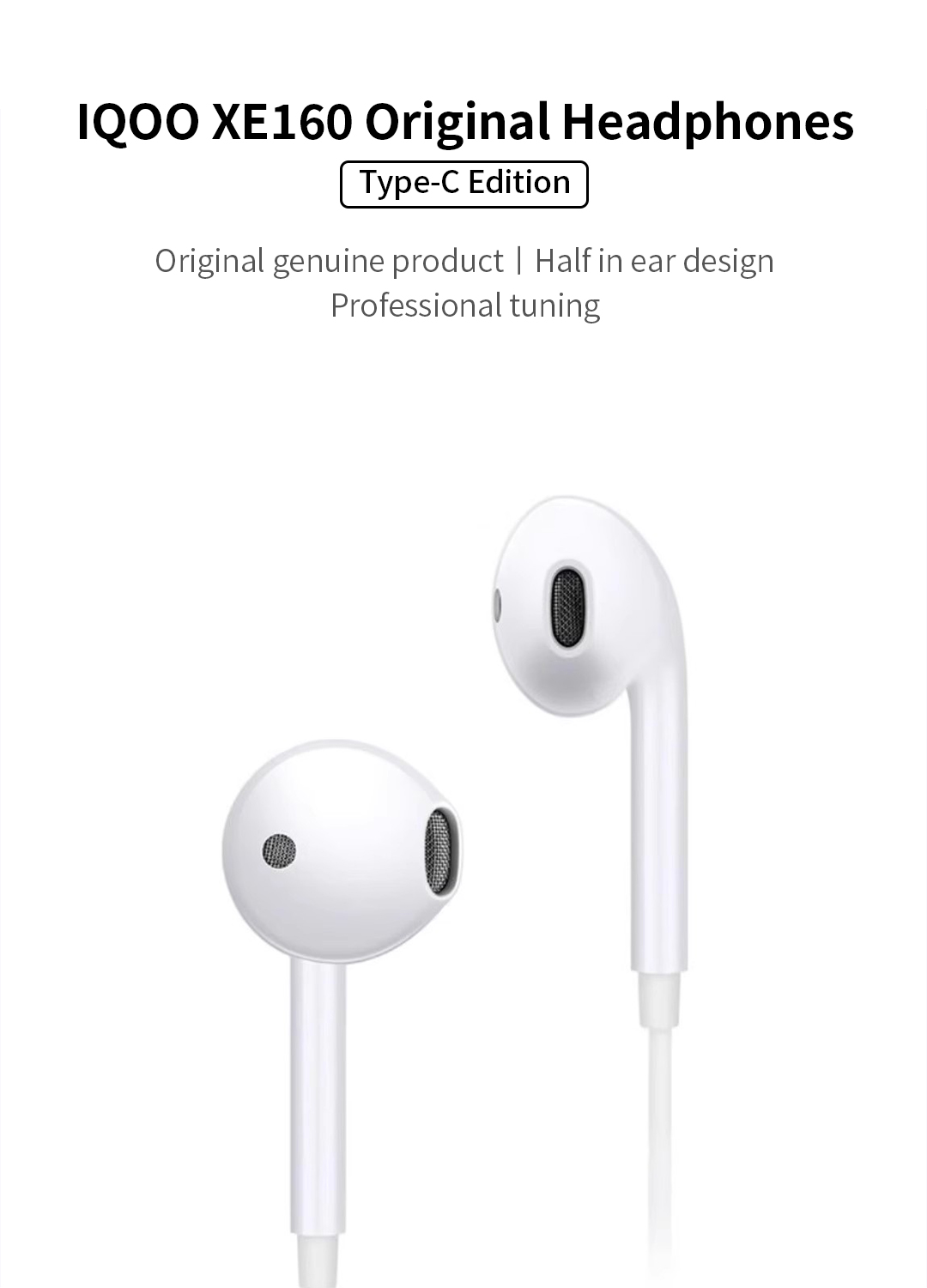 iQOO Wired Earphones Type-C Version With Semi in Ear Design Comfortable ...