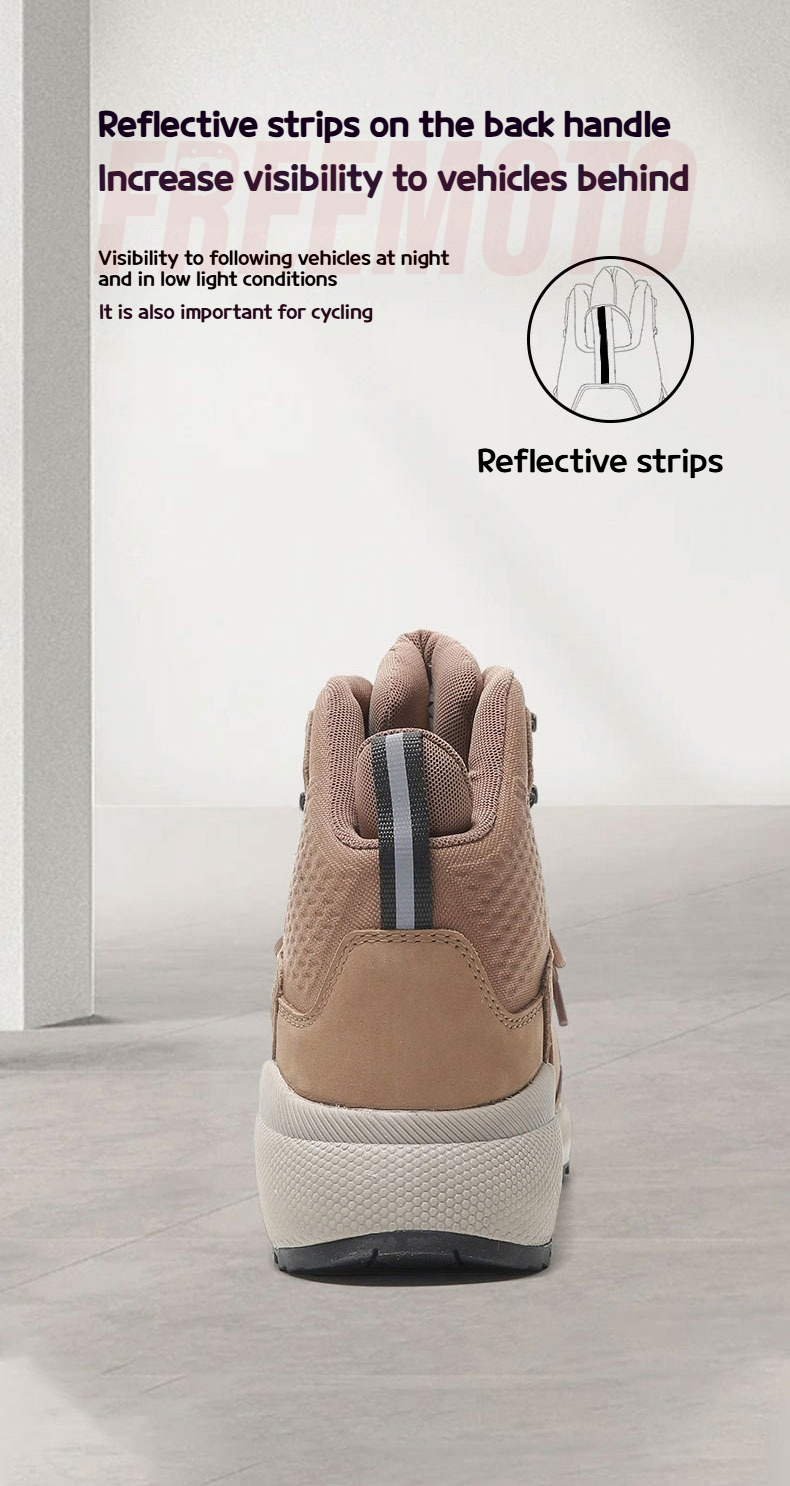 ARCX Motorcycle Shoes Waterproof Breathable Men Cowhide Leather Casual ...