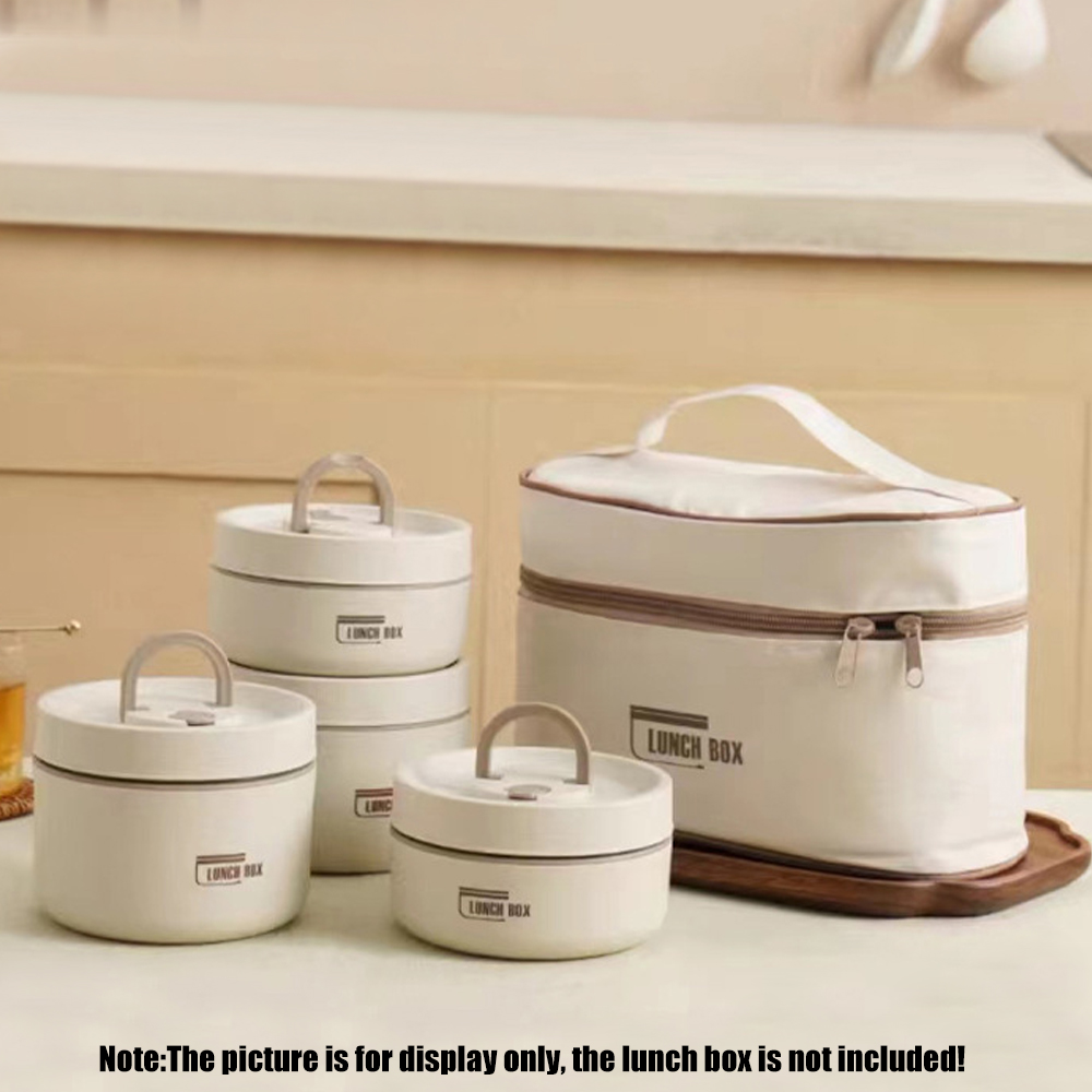 1PC Microwaveable 304 Stainless Steel Lunch Box Round Insulated Food ...