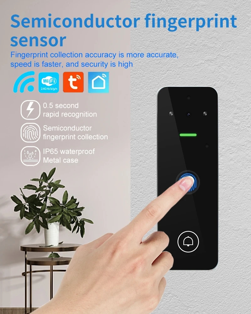 Tuya Smart Life WiFi Video Intercom RFID Access control System Fingerprint Keypad Visual ...