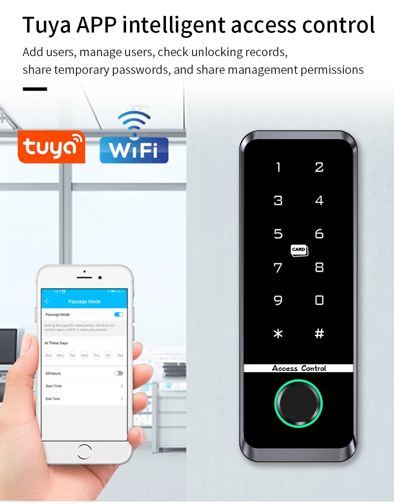 Tuya WiFi Smart Door Lock Kit – Fingerprint/RFID/APP Remote Control ...