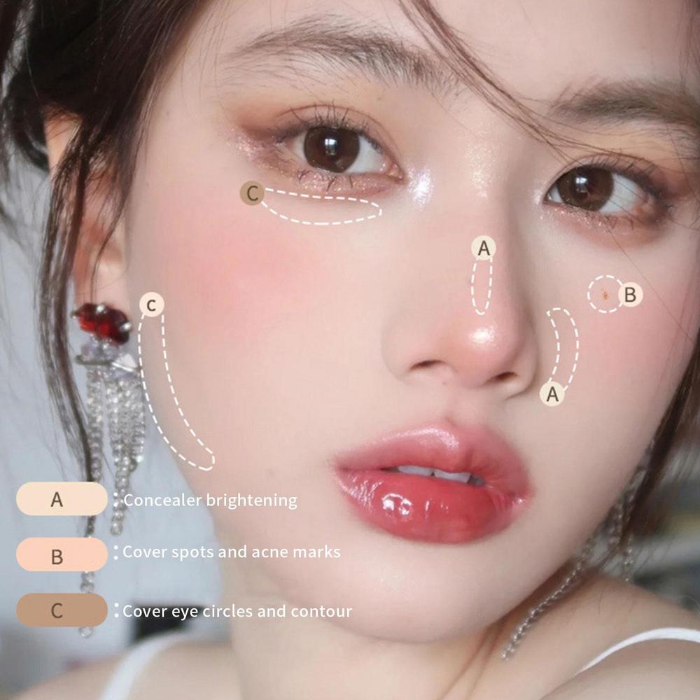 Tri-Color Waterproof Concealer: Long-Lasting, Portable & Whitening for ...