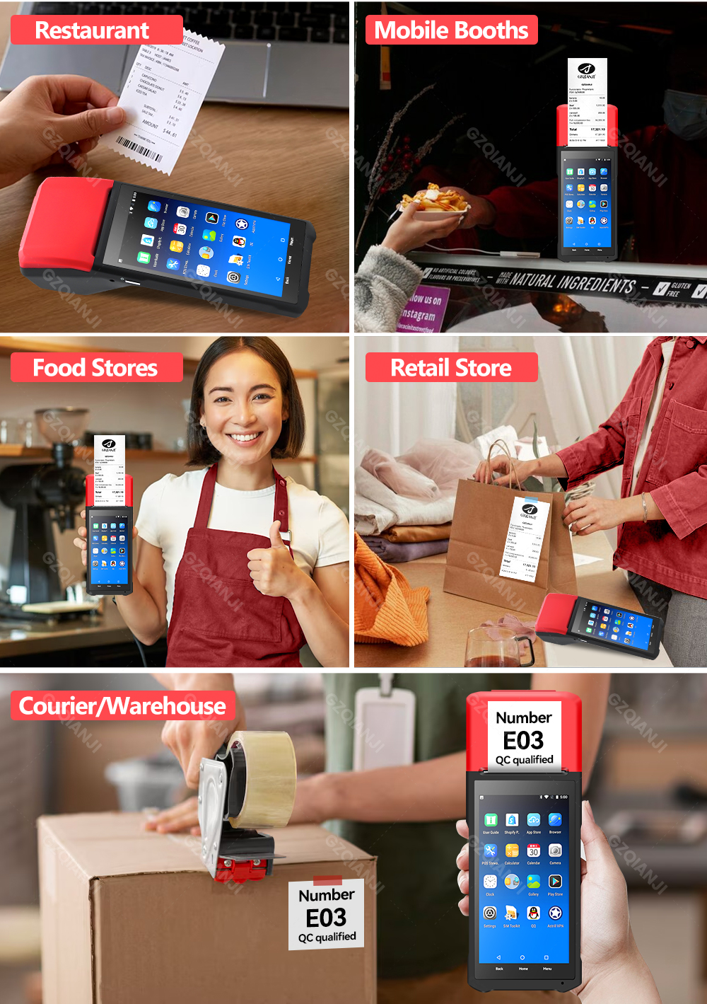 Handheld POS PDA Terminal Thermal Receipt Bill Printer Machine Loyverse ...