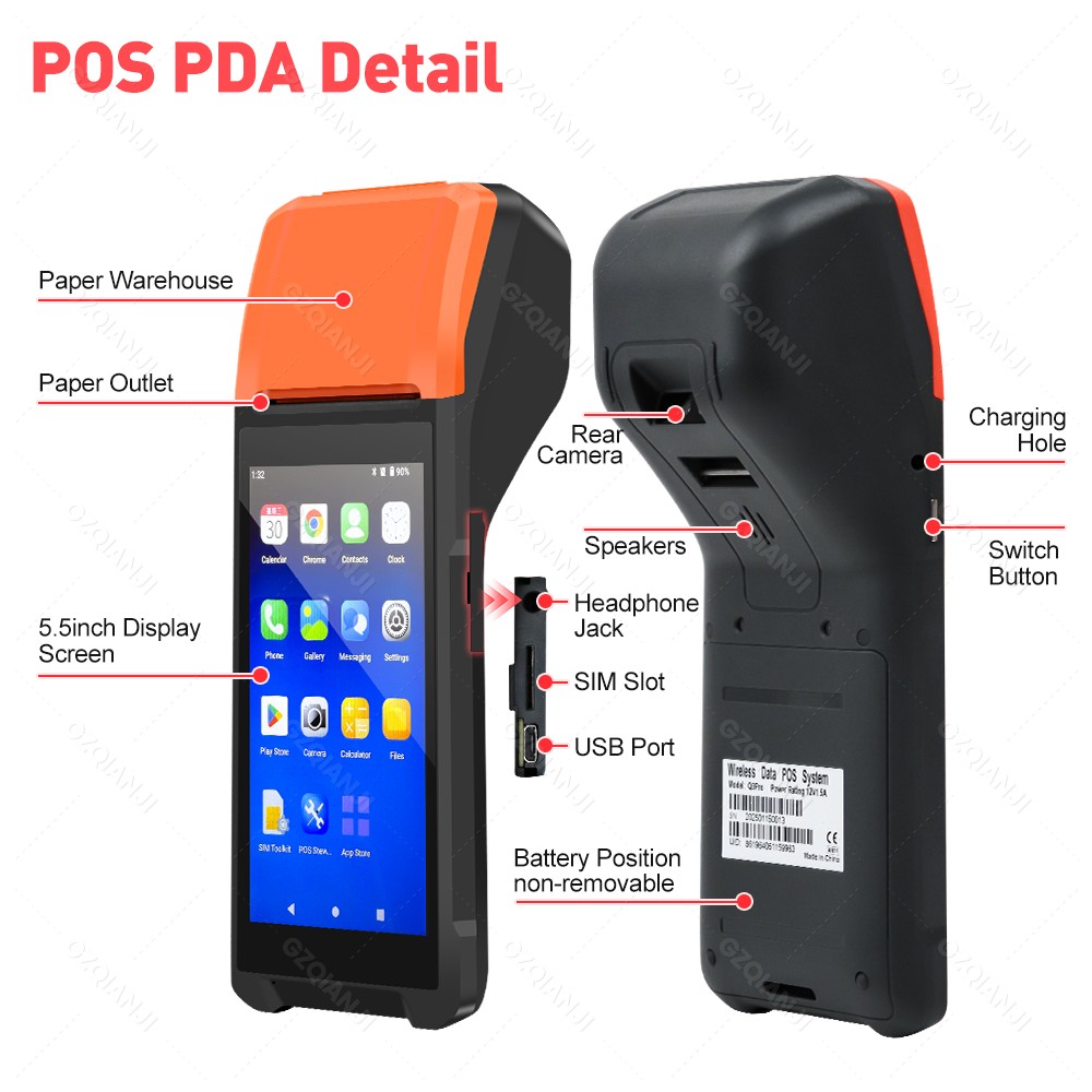 Handheld POS PDA Terminal Thermal Receipt Bill Printer Machine Loyverse ...
